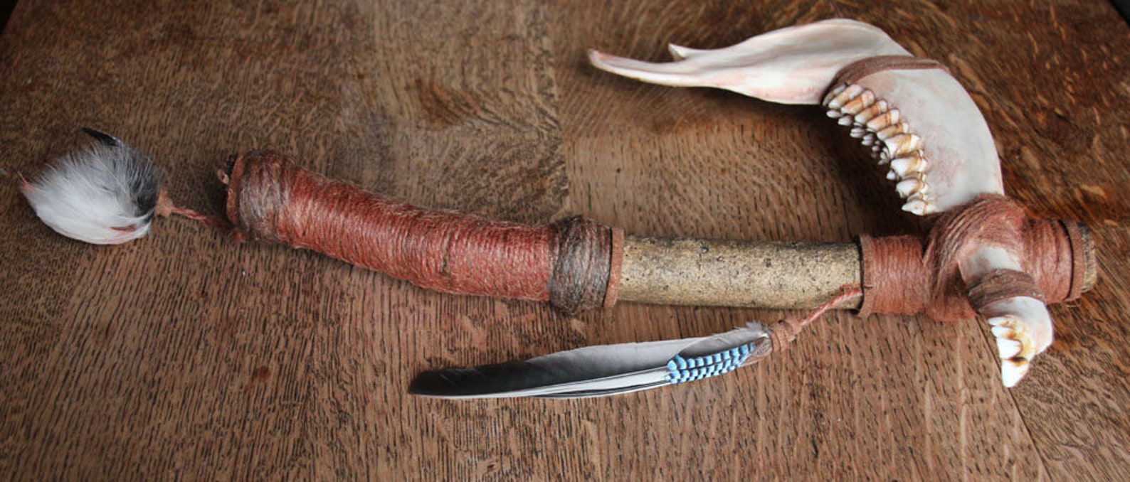 Native American Inspired Bone Tomahawk Display Piece - Etsy