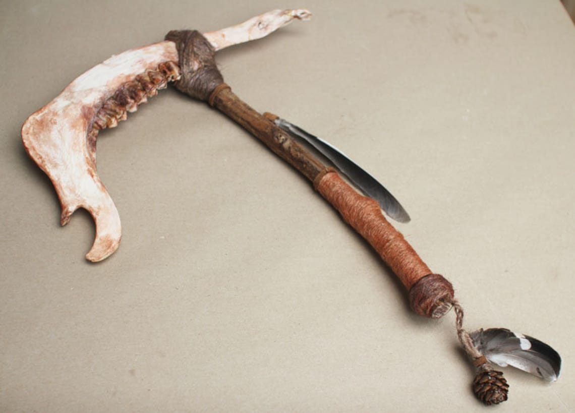 Native American inspired Bone Tomahawk display weapon | Etsy