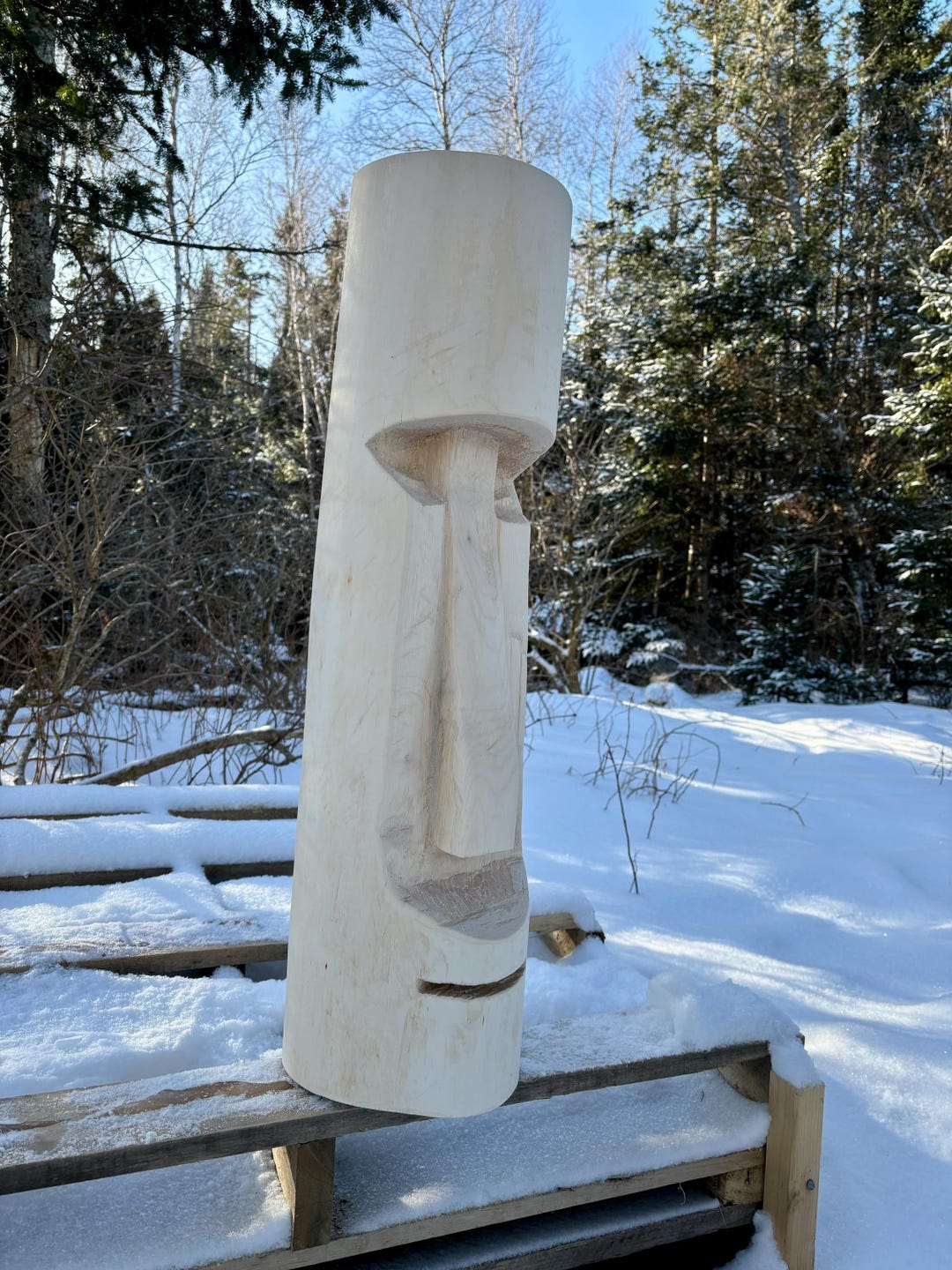 Handmade Wooden Moai Statue - Chainsaw Carved Easter Island Sculture - Etsy