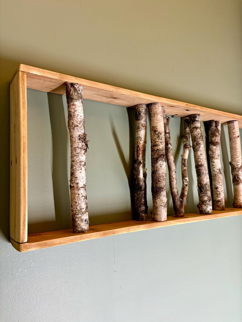 Rustic Birch Branch Display Shelf - Etsy