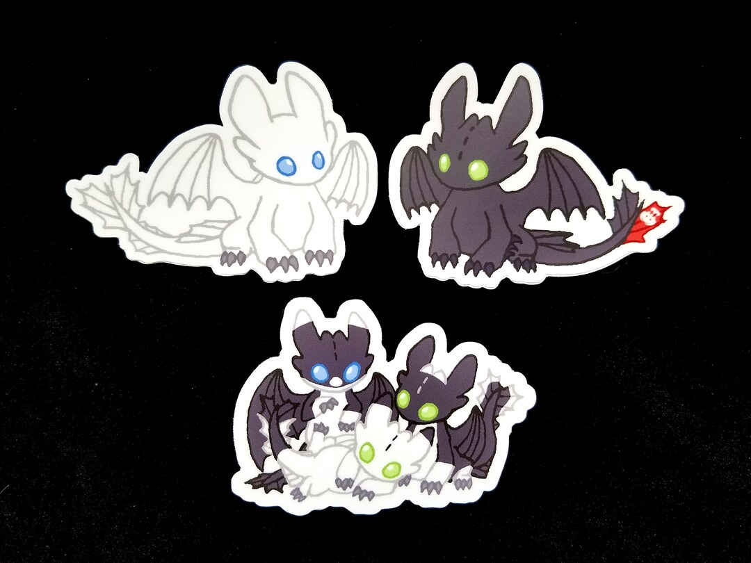 Toothless Sticker - How to Train Your Dragon Sticker - Light Fury ...