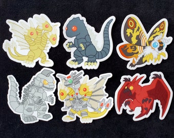 Kaiju Sticker Set 1: Burning Godzilla, King Ghidorah, Mechagodzilla - Etsy