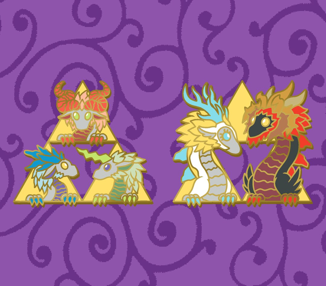 Legend of Zelda Dragon Pins - Light Dragon - Demon Dragon - Dinraal ...