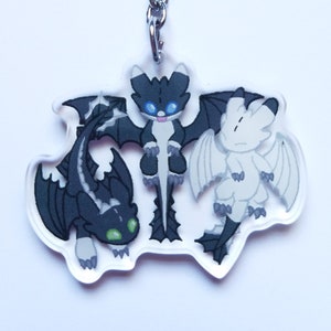 Toothless Charm - Light Fury Charm - Night Lights Charms - How to Train ...