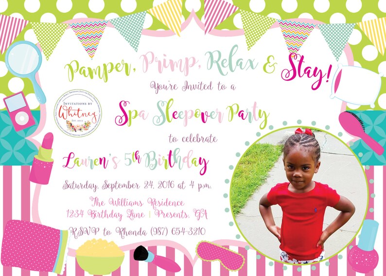 Slumber Party Birthday Digital Printable Invitation Design Etsy
