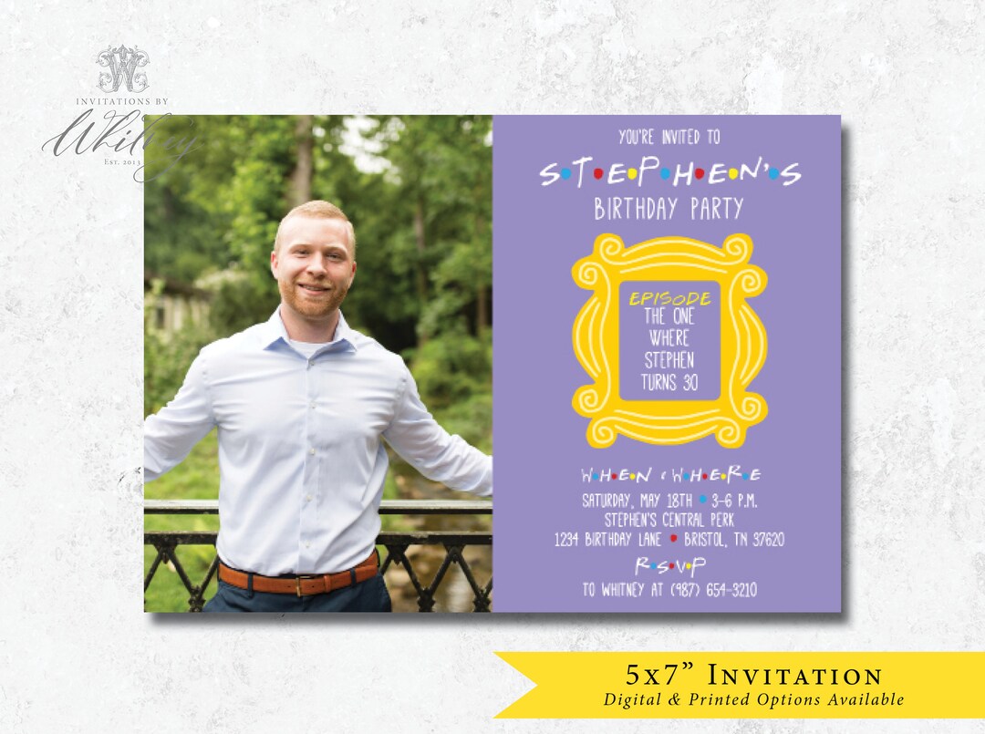 Friends Birthday Invitation Friends TV Show Invitation - Etsy