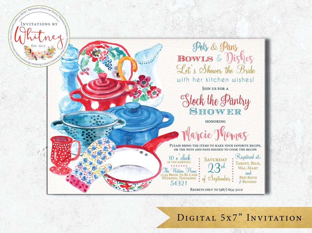 Stock the Pantry Shower Invitation, Stock the Kitchen Shower Invitation ...