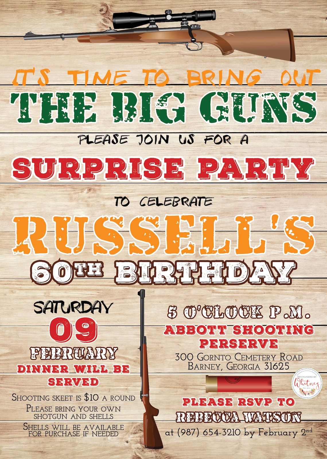 Skeet Shooting Birthday Invitation Hunting Birthday - Etsy UK