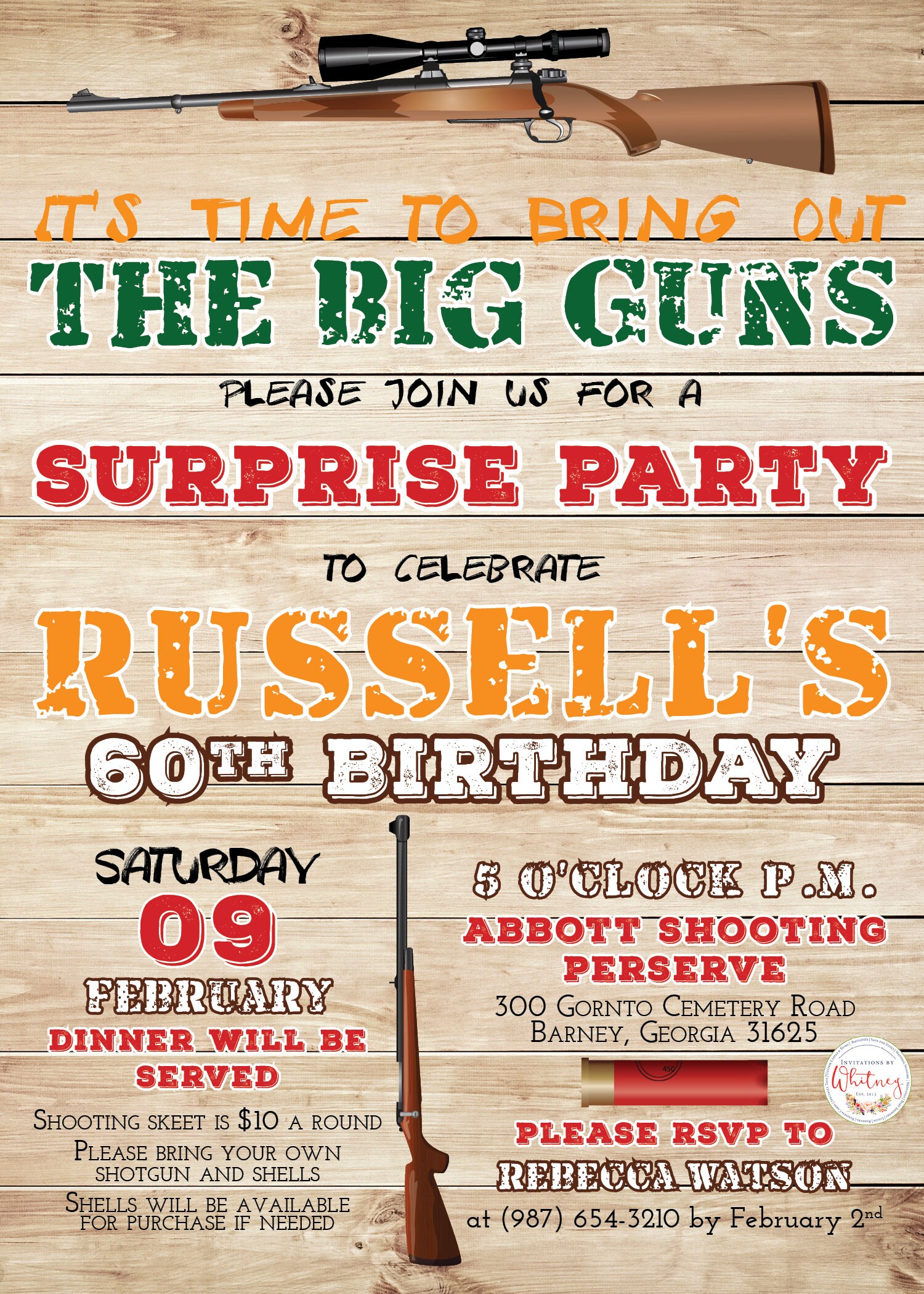 Skeet Shooting Birthday Invitation Hunting Birthday | Etsy UK