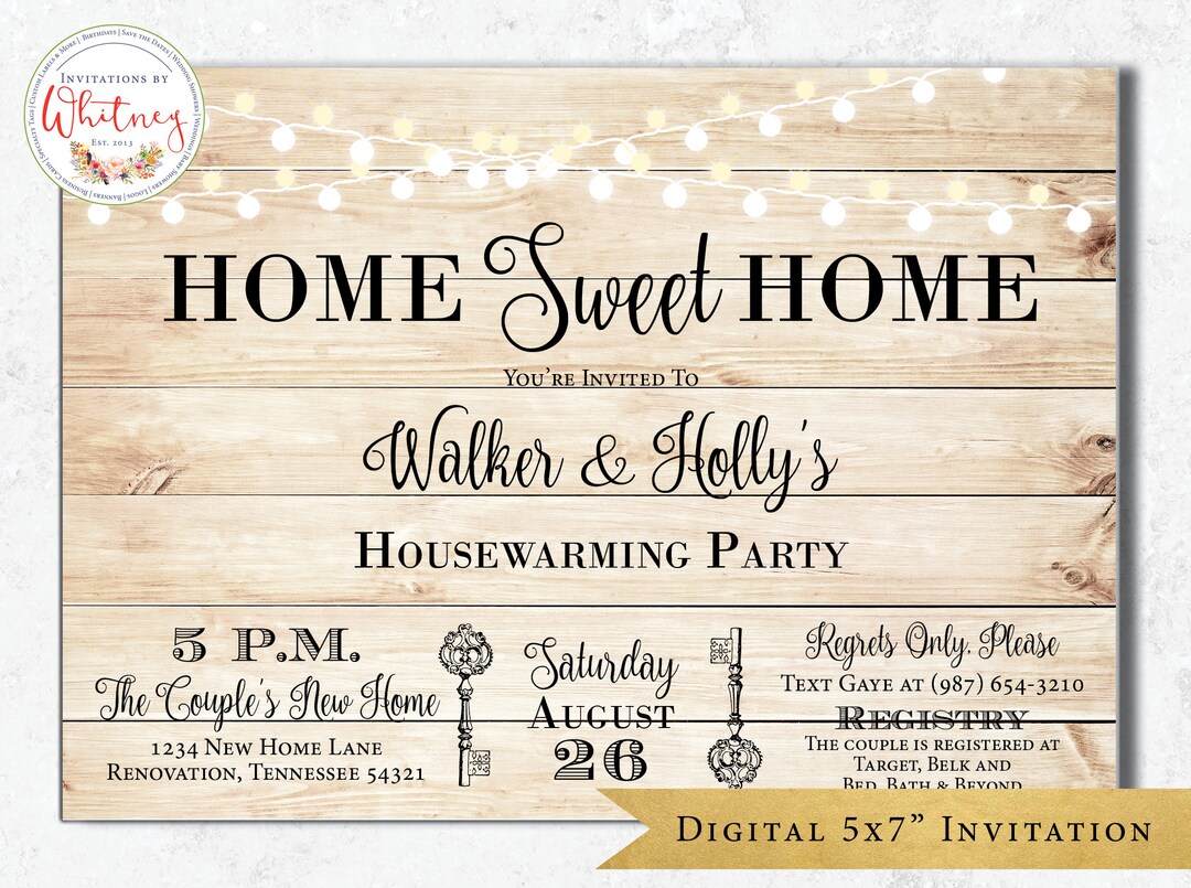 Home Sweet Home Invitation, Housewarming Invitation, Housewarming ...