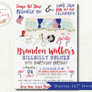 Redneck Birthday Invitation, Trailer Birthday Invitation, Hillbilly ...