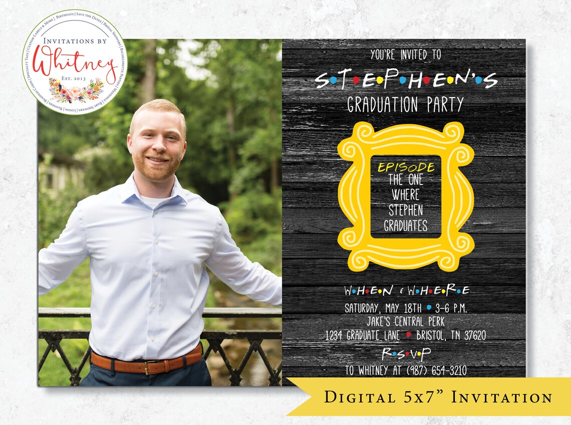 Friends Graduation Invitation Friends TV Show Invitation - Etsy