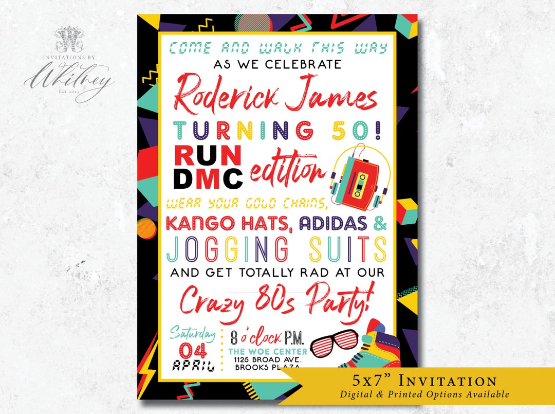 80s Party Invitation Totally 80s Invitation Design 1980s - Etsy
