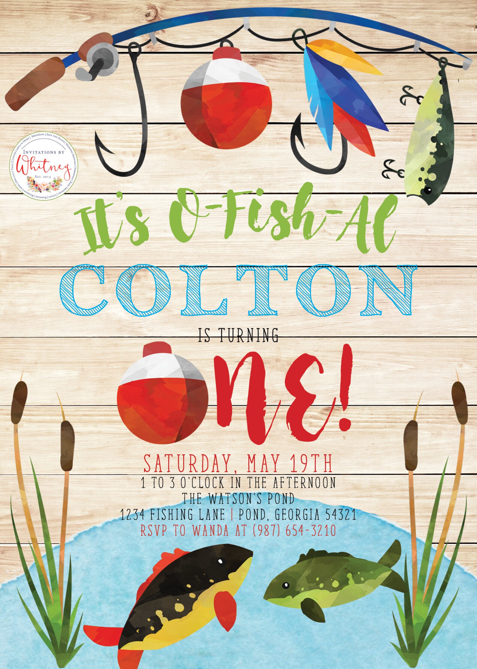O-fish-al Invitation, It's O-fish-al Birthday Invitation, Fishing ...