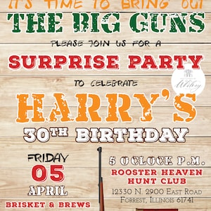 Skeet Shooting Birthday Invitation, Hunting Birthday Invitation, Rifle ...