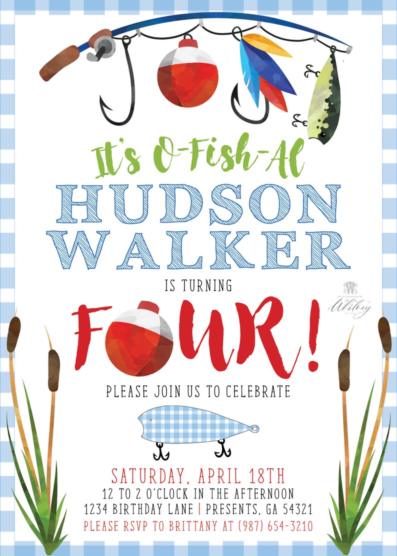 Fishing Birthday Invitation Gone Fishing Invitation - Etsy