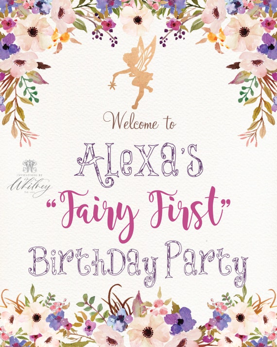 Tinkerbell Party Welcome Sign