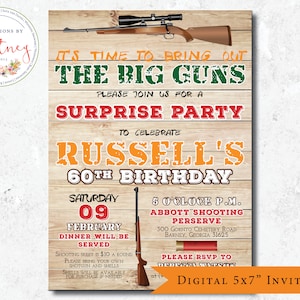 Skeet Shooting Birthday Invitation Hunting Birthday - Etsy