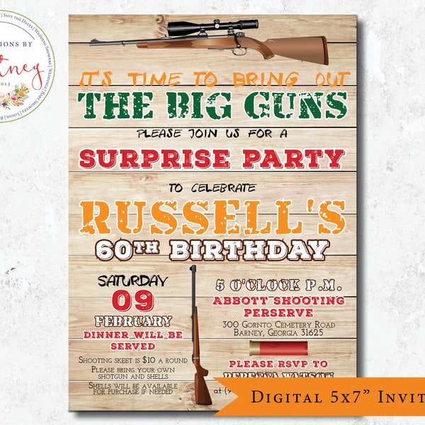 Skeet Shooting Birthday Invitation - Etsy