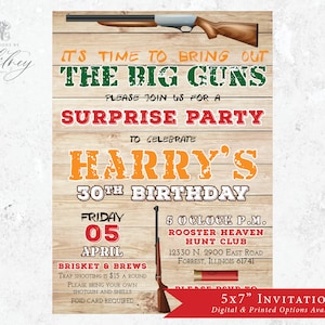 Skeet Shooting Birthday Invitation Hunting Birthday - Etsy