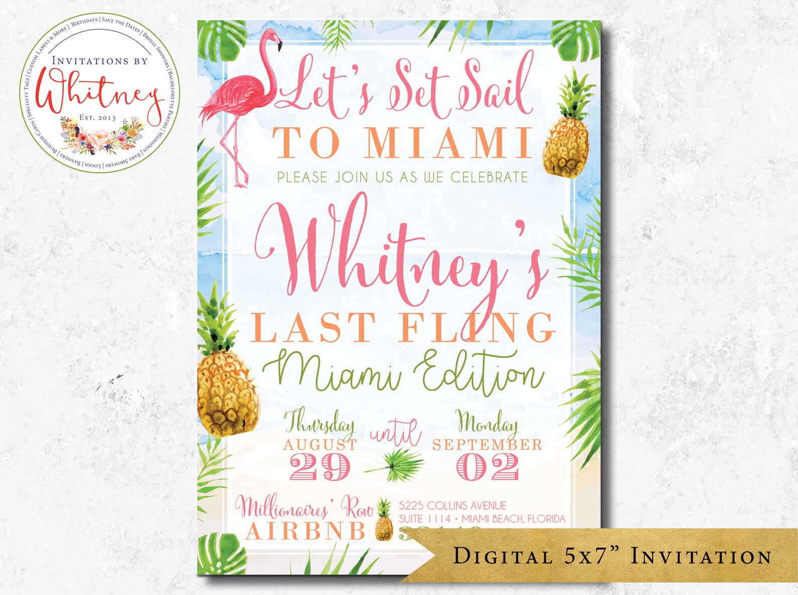 Miami Bachelorette Party Invitation Bachelorette Party | Etsy