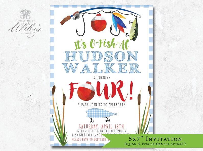 Fishing Birthday Invitation Gone Fishing Invitation - Etsy