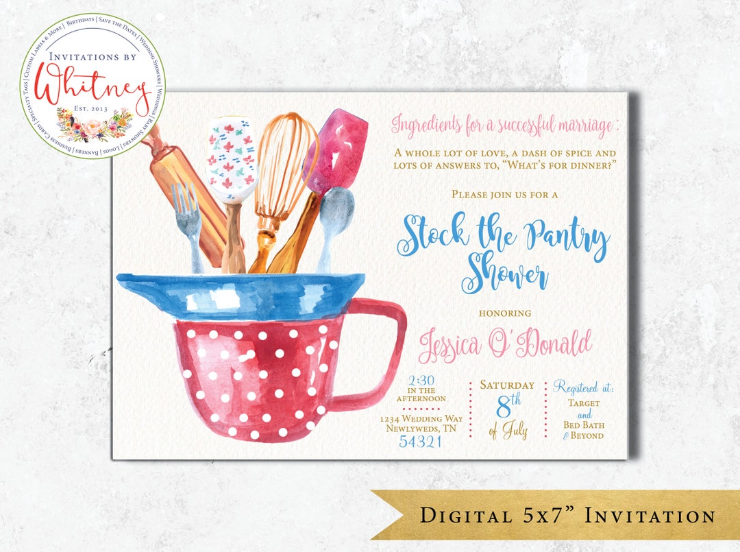 Stock the Pantry Shower Invitation, Stock the Kitchen Invitation ...
