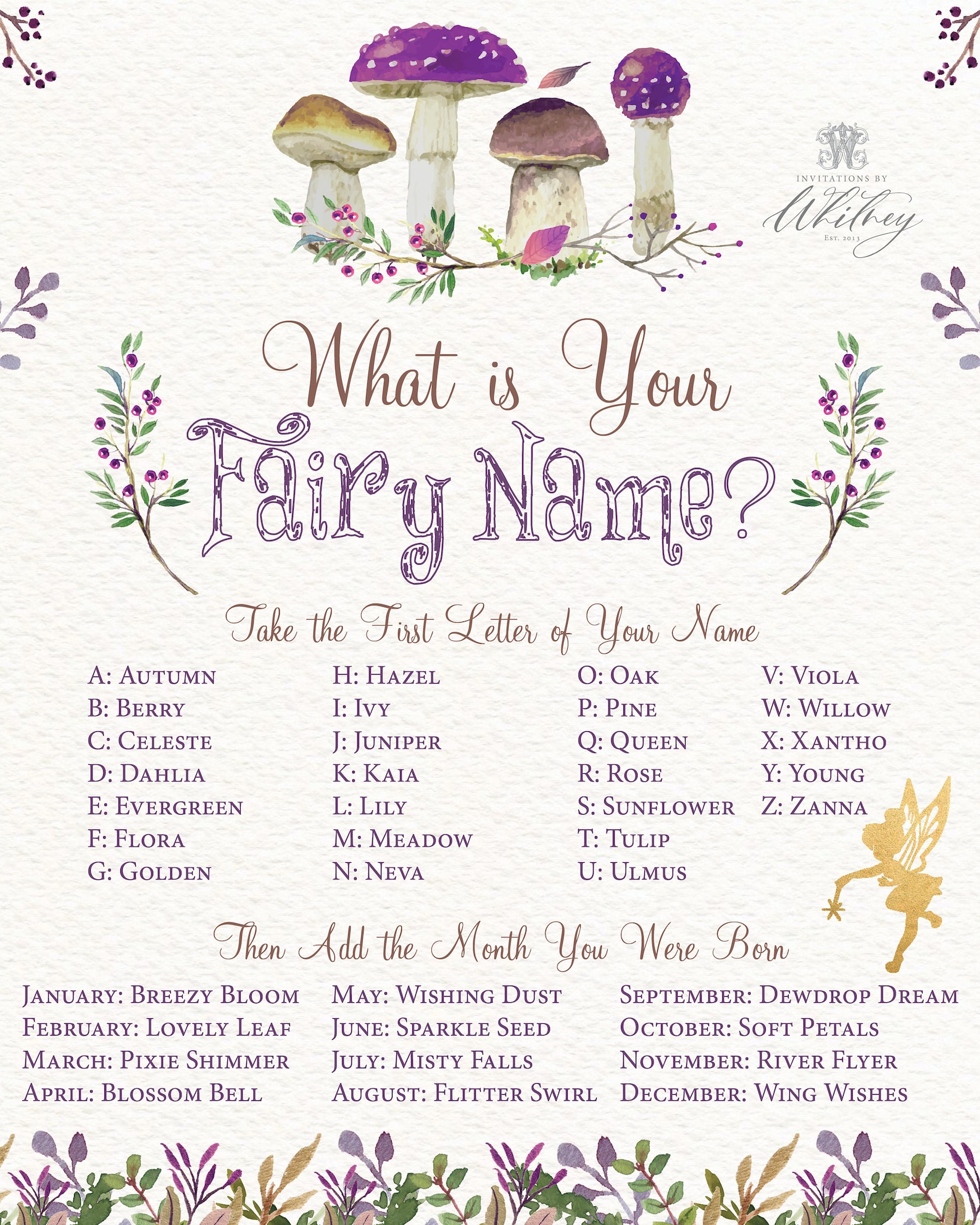 What is Your Fairy Name Fairy Activity Sheet Fairy Name | Etsy What is Your Fairy Name Fairy Activity Sheet Fairy Name | Etsy