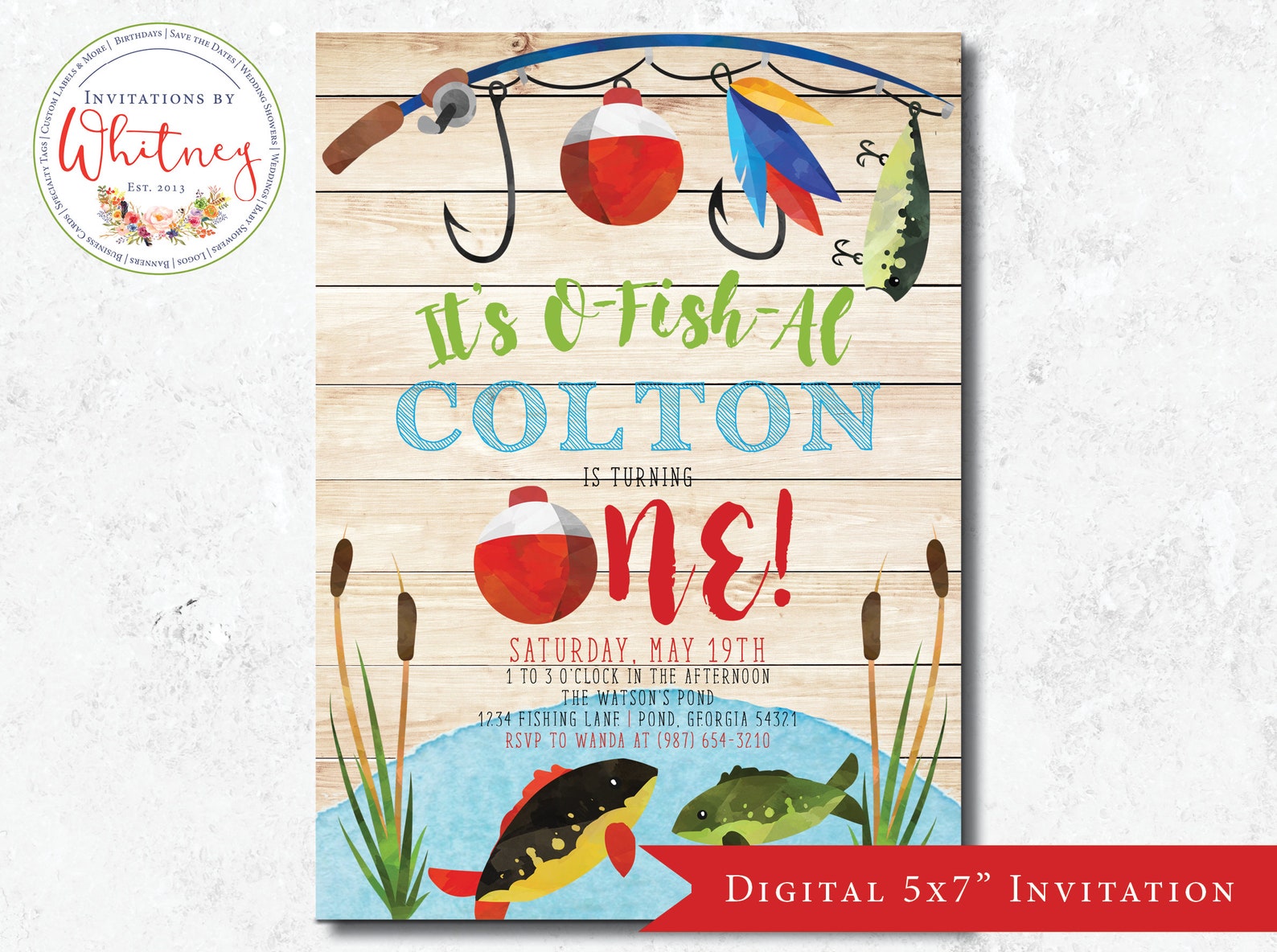 O-fish-al Invitation, It's O-fish-al Birthday Invitation, Fishing ...