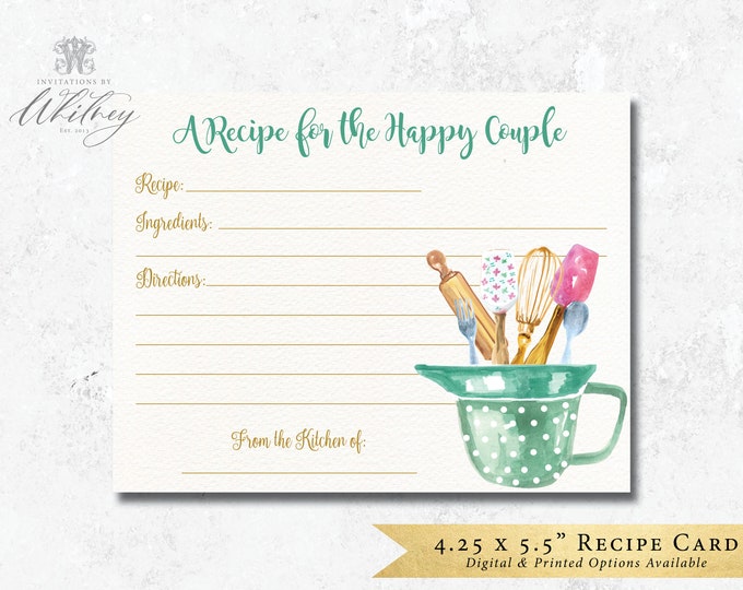 Custom Recipe Card Design for Pam - Etsy