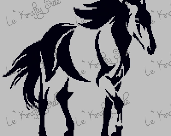 Instant Download Mustang Horse Standard Blanket Crochet Graph Chart - Etsy