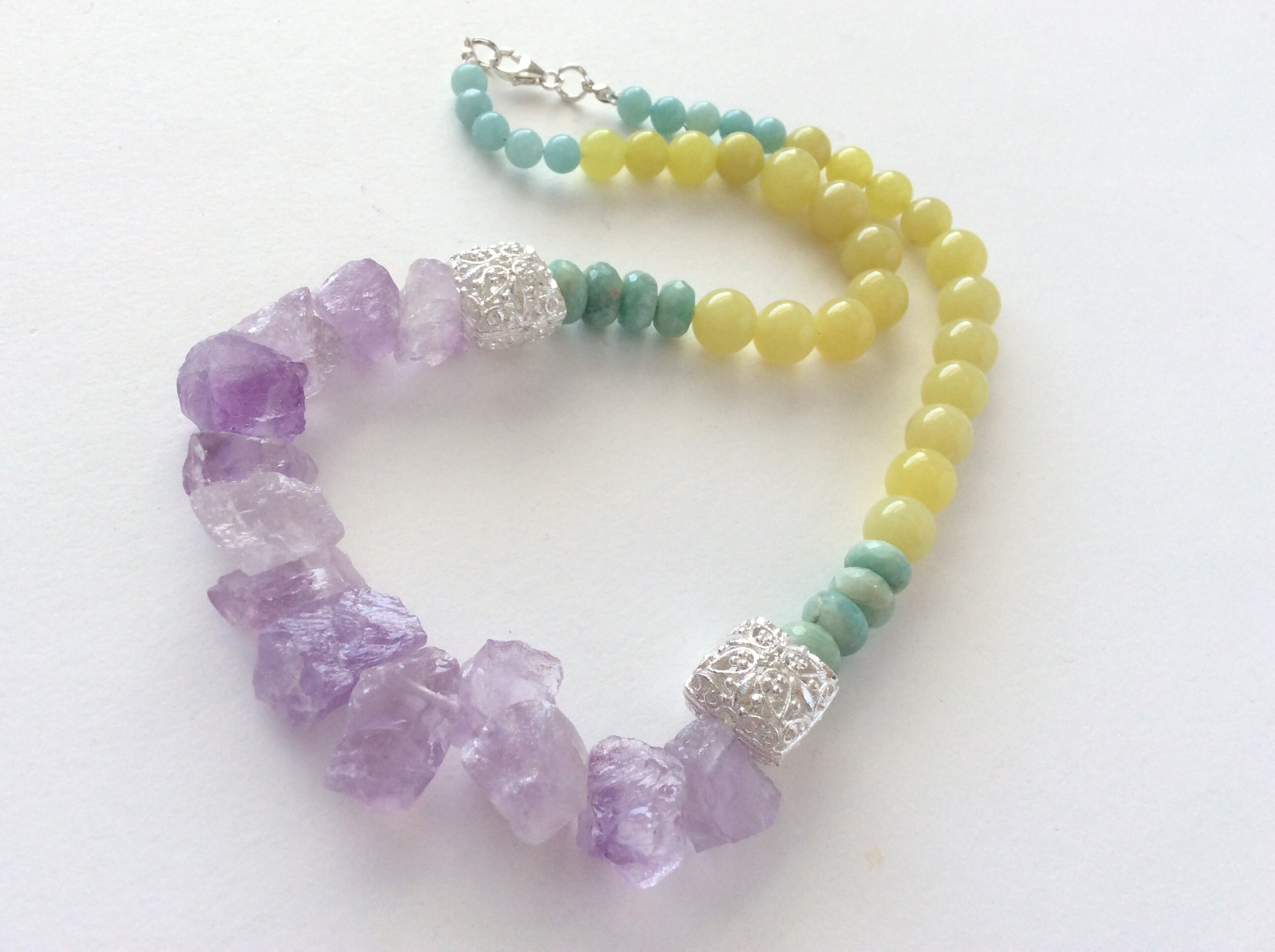 Raw Amethyst Aqua Amazonite and Lemon Jasper | Etsy