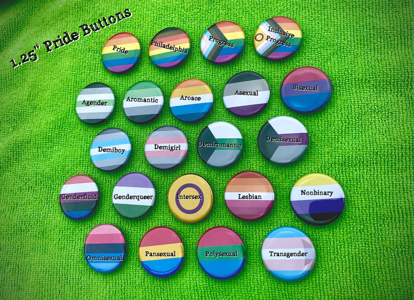 1 / 1.25 / 3 LGBTQ Pride Flag Buttons - Etsy