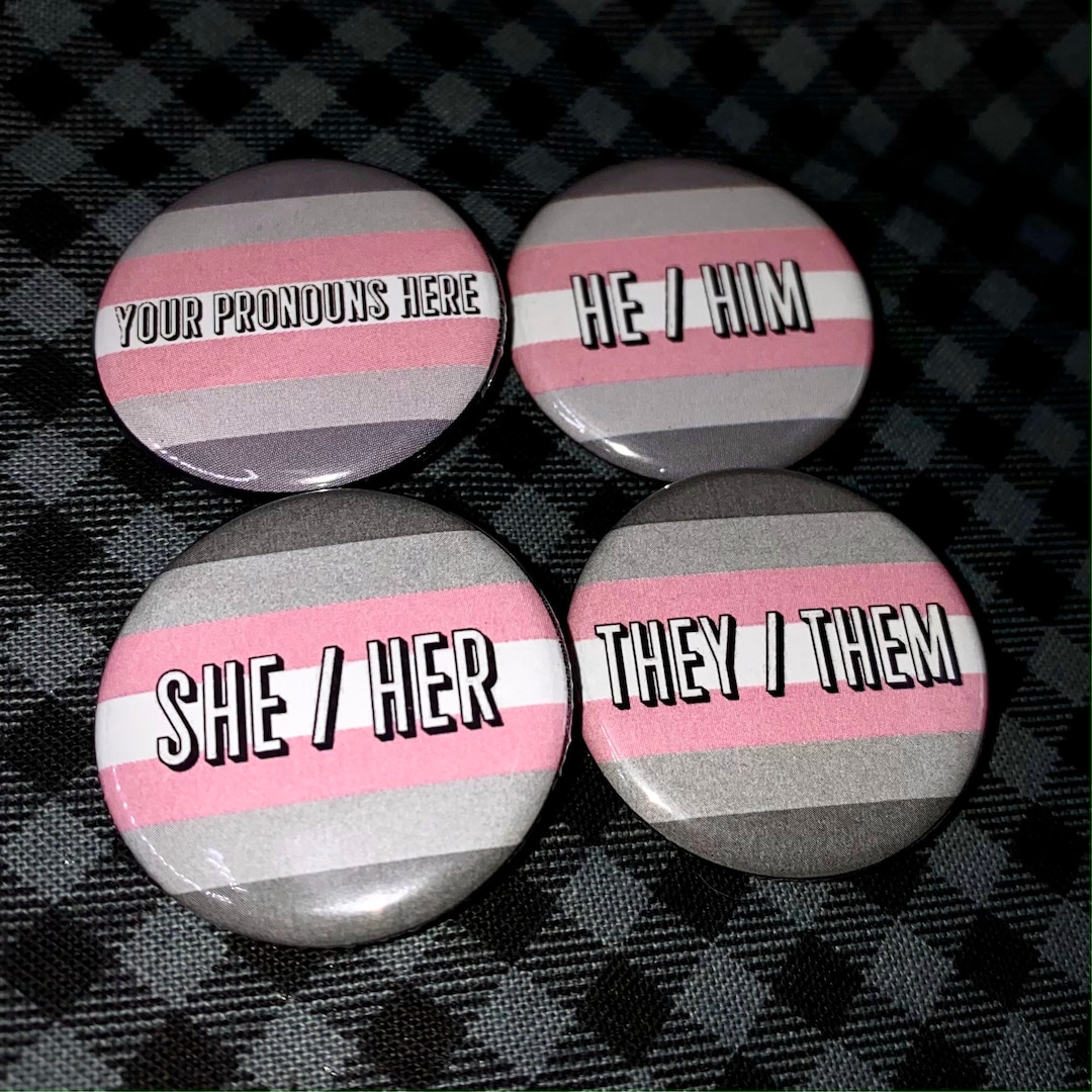 Demigirl Pride Flag 1 25 Pronoun Button She He Etsy