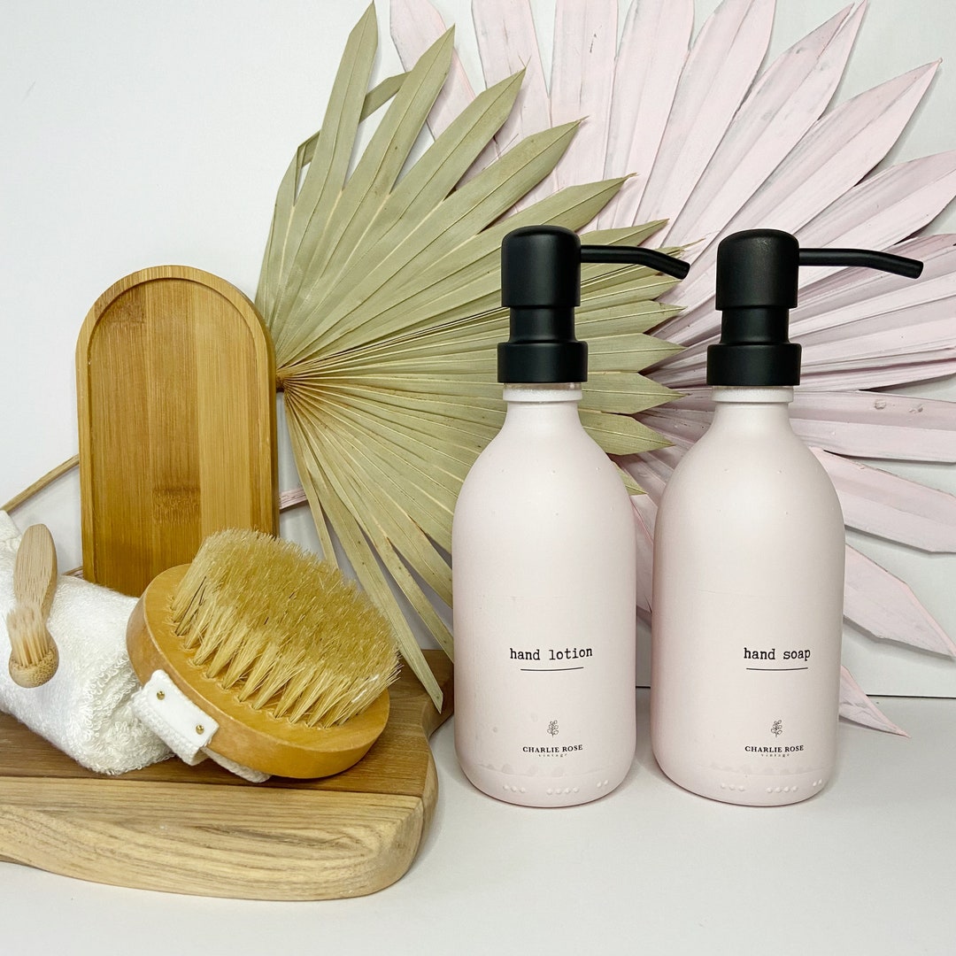 NEW Pink Glass Refillable Bottle: 500ml, Waterproof Label, Stainless ...