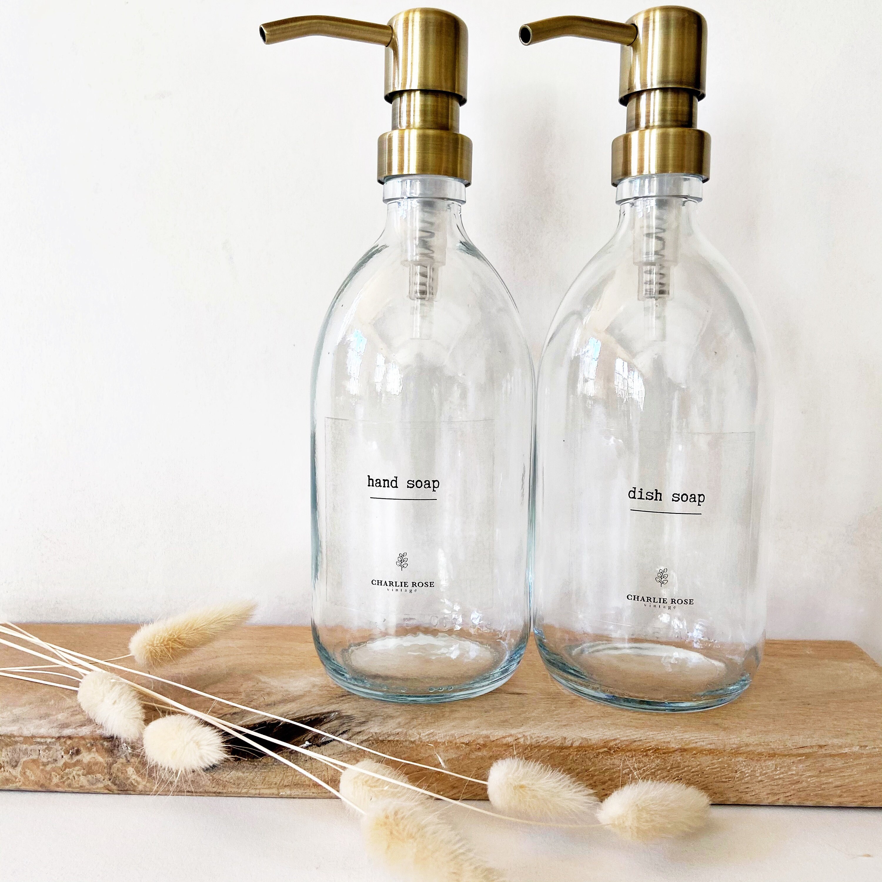 Hand Soap And Dish Soap 500ml Reusable Glass Bottles Etsy Uk