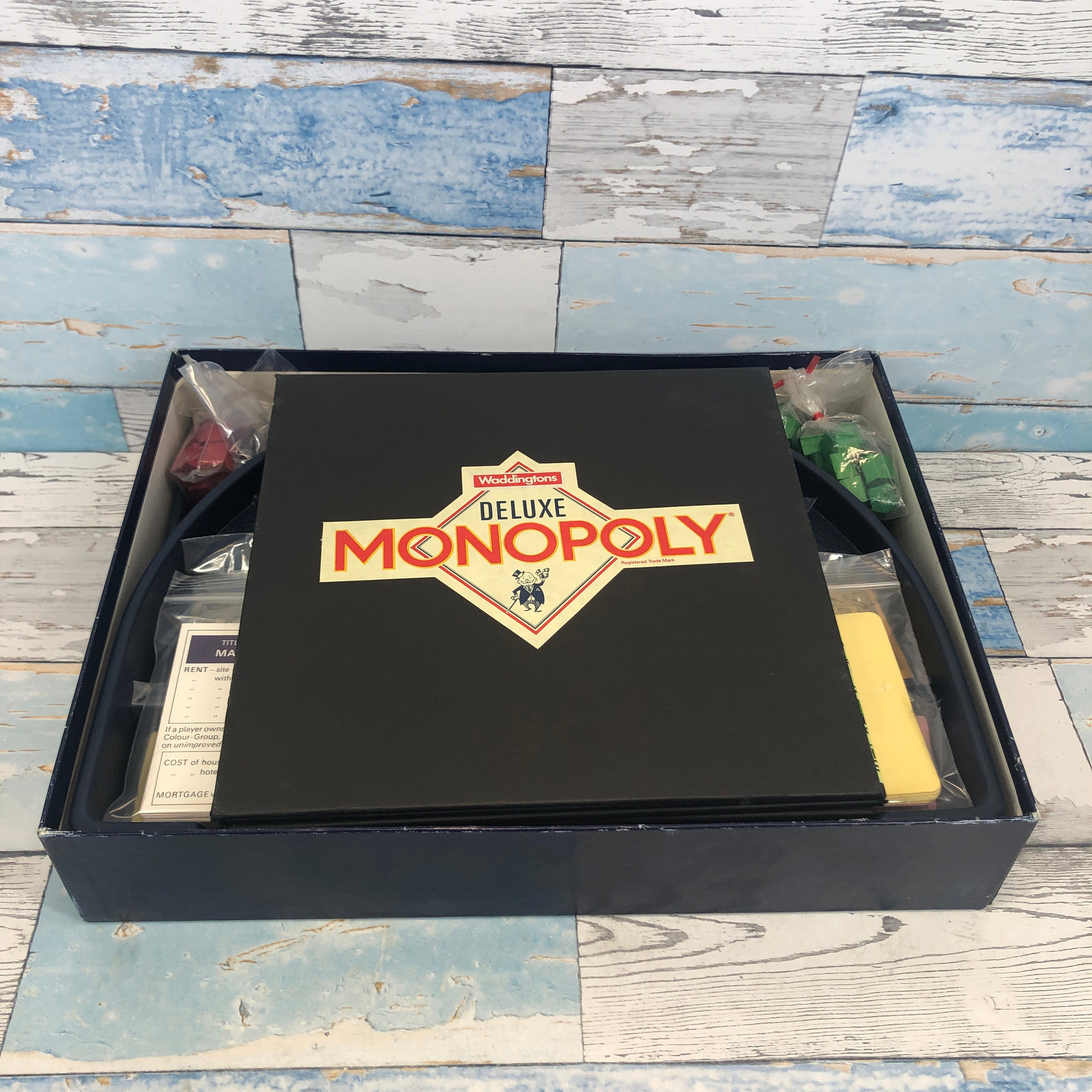 Deluxe Monopoly 1986 Version Waddingtons Resealed All Contents Car Dog ...