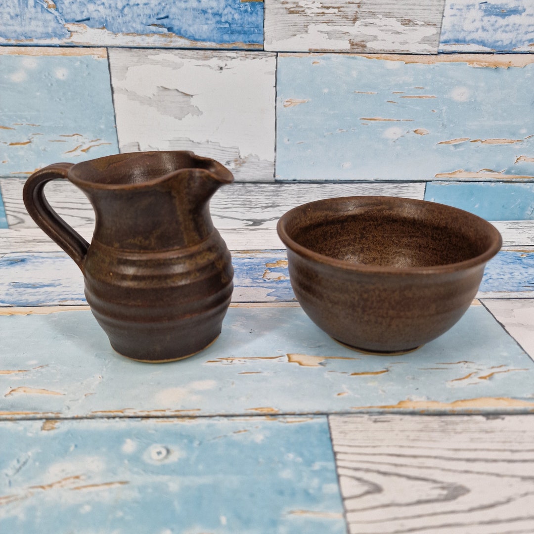 Vintage Studio Pottery Jug & Bowl Set: Aylesford Priory, the Friars ...