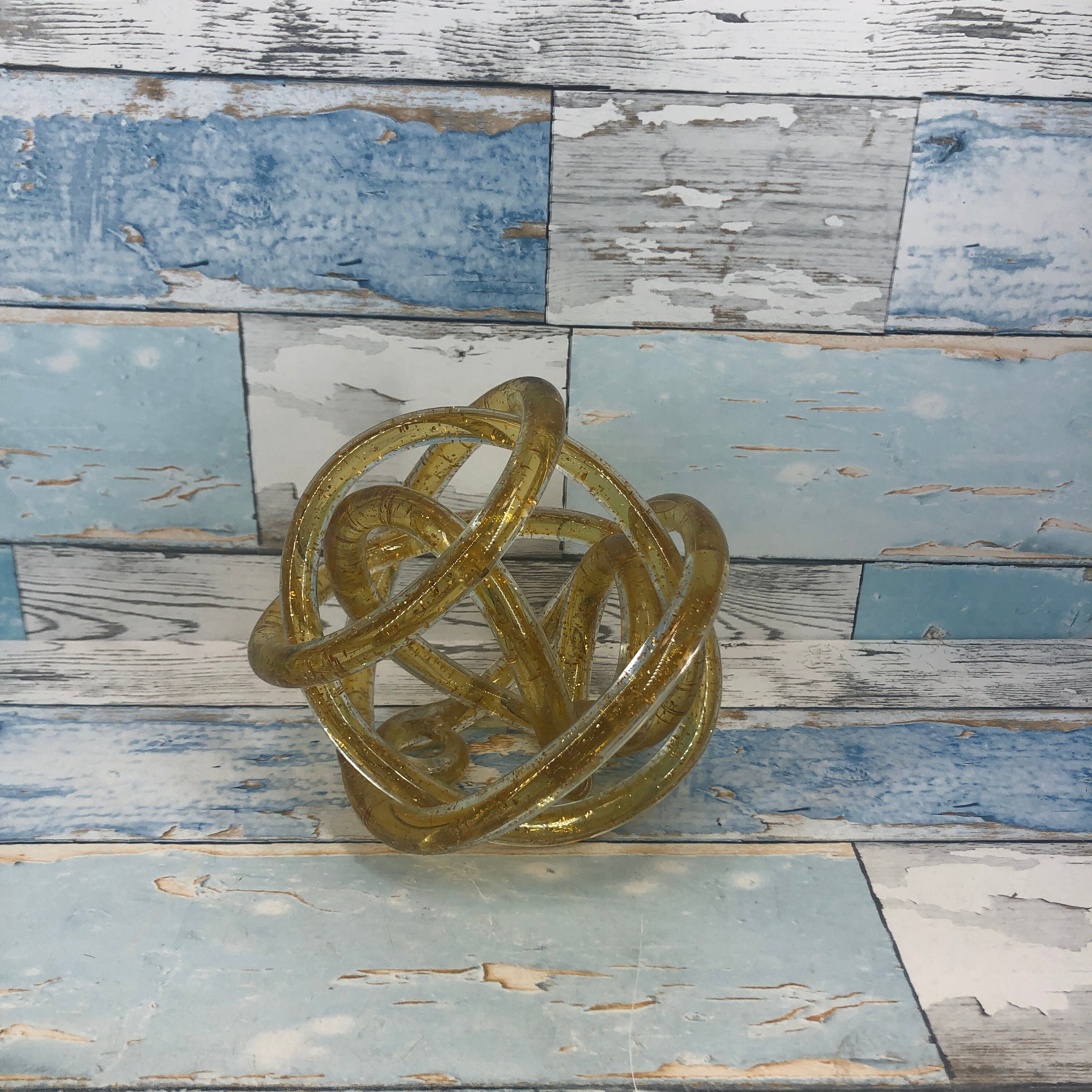 Vintage Art Glass Rope Knot Sculpture Paperweight Spiral Gold - Etsy