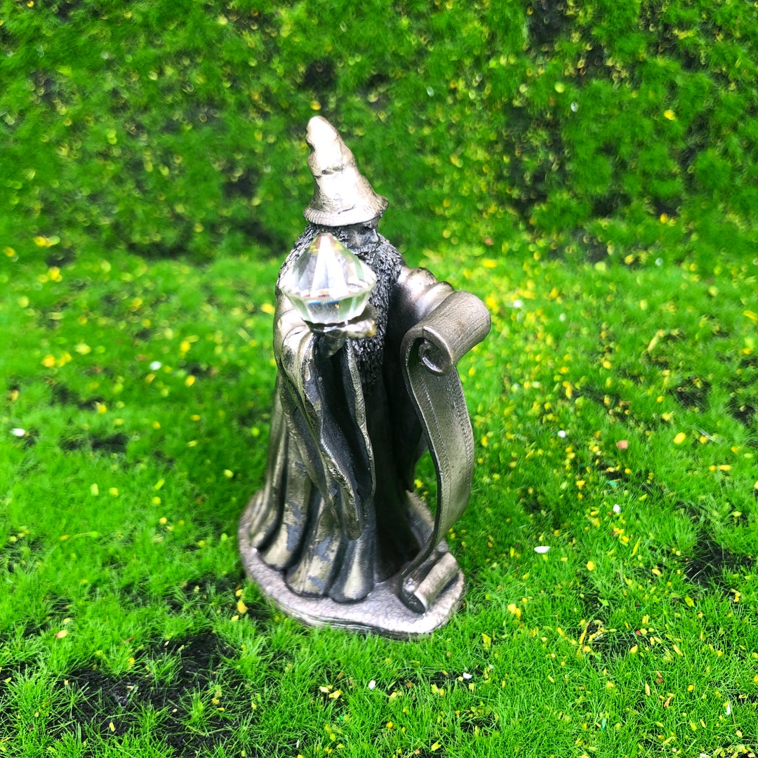 Tudor Mint Myth and Magic Pewter Wizard Figurine With Swarovski Crystal ...