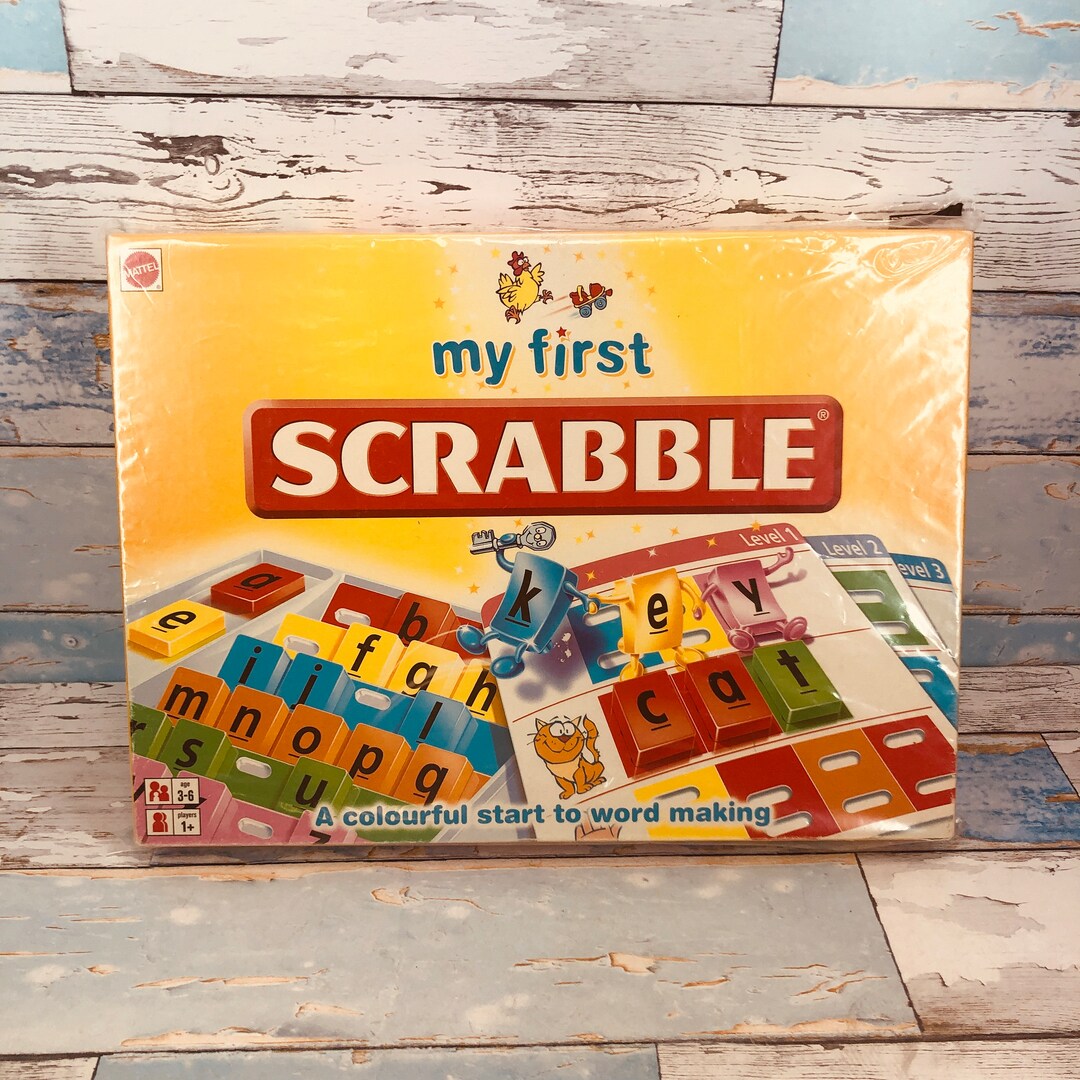 Vintage My First Scrabble Board Game - 1999 Mattel - Etsy