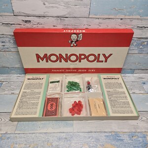 Monopoly Board Game Original Classic Red Box Metal Pieces 1962 Best ...