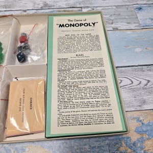 Monopoly Board Game Original Classic Red Box Metal Pieces 1962 Best ...