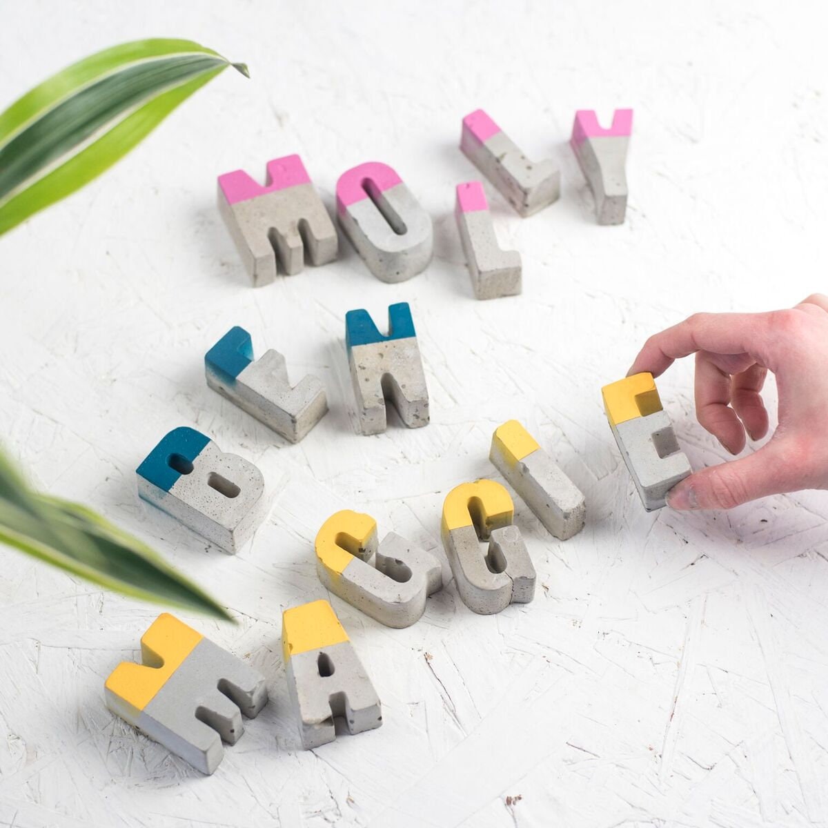Concrete Colour Block Letters - Etsy UK