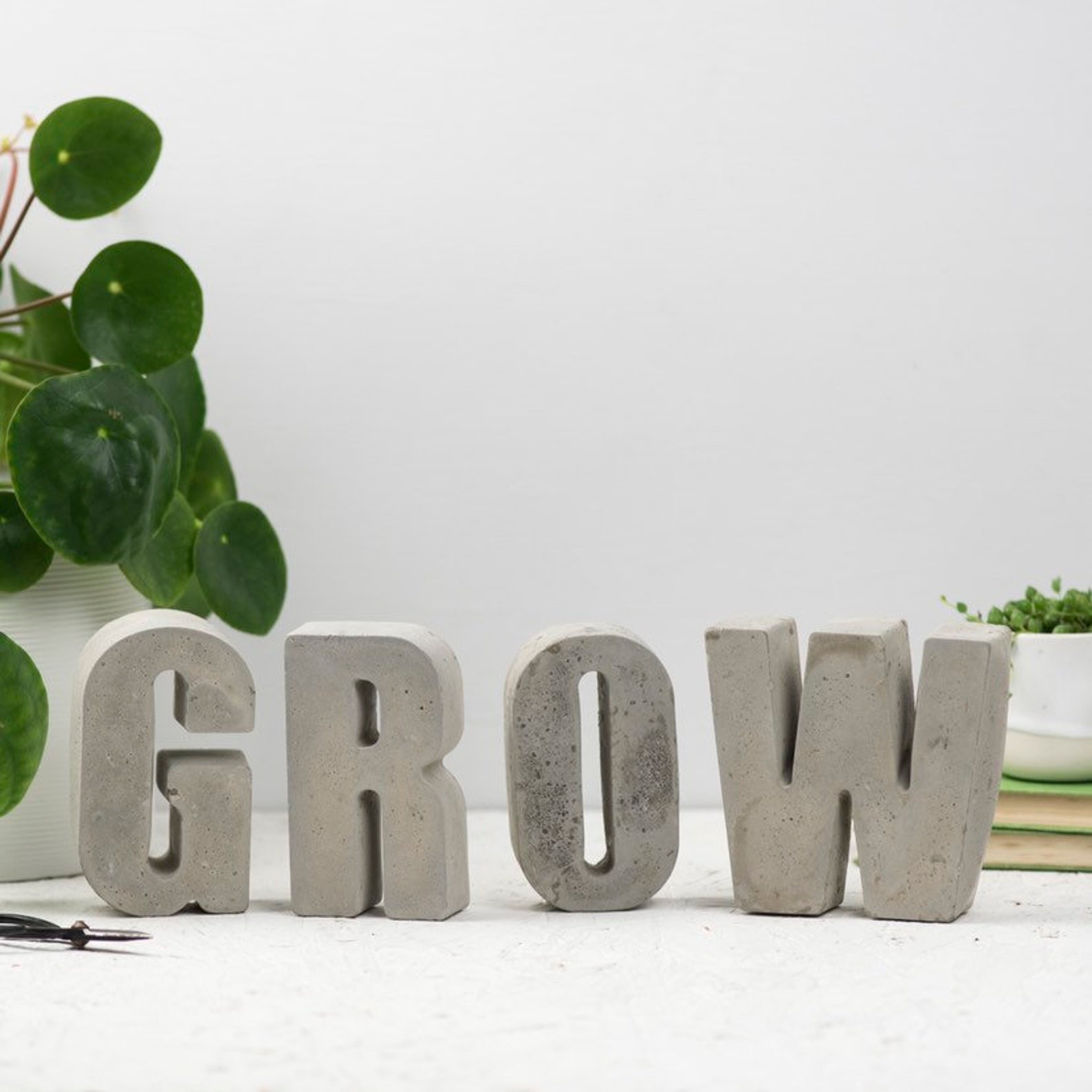 Large Plain Concrete letters decorative Letters Letters | Etsy