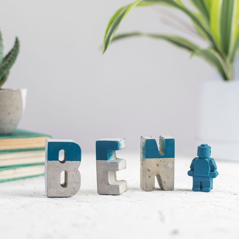 Concrete Colour Block Letters - Etsy UK