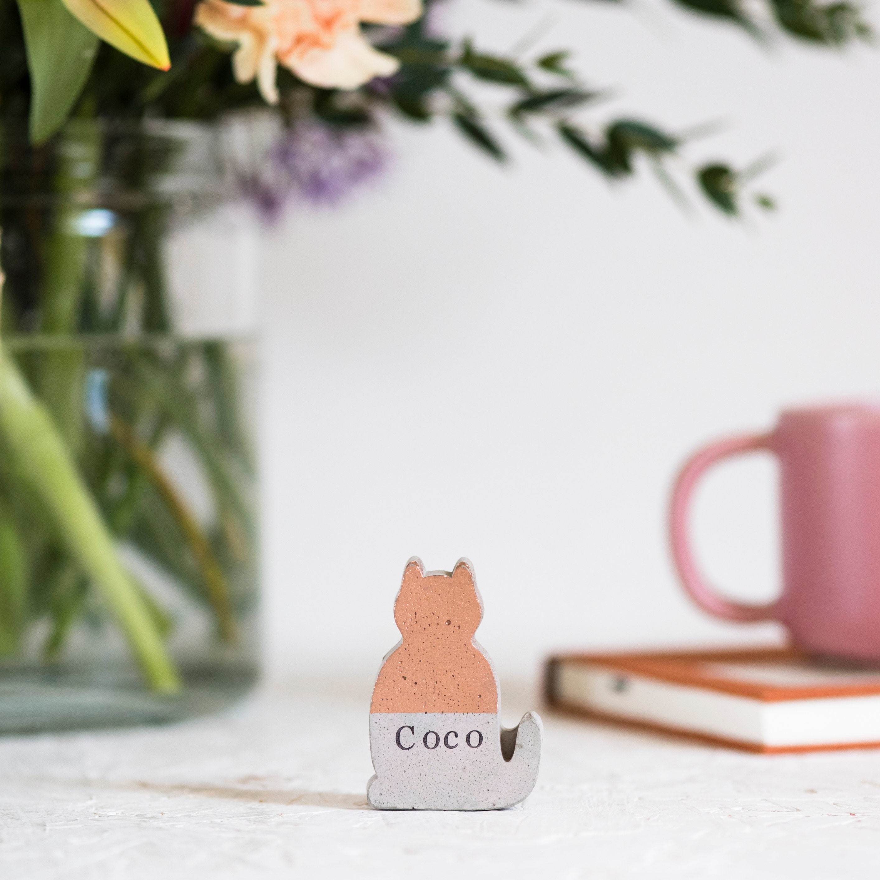Concrete Colour Block Cat Personalised Concrete Cat Pet - Etsy Österreich