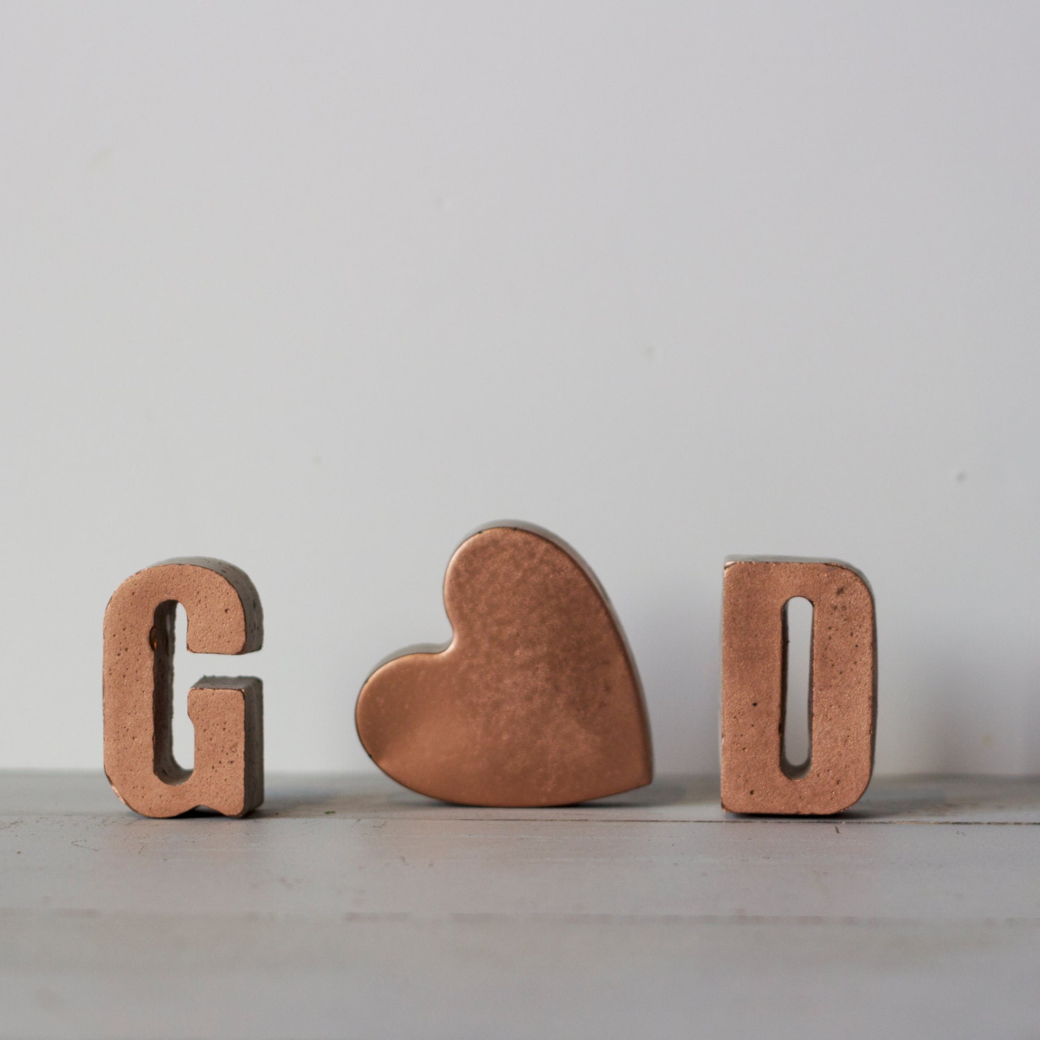Large Concrete Copper Fronted Letters Anniversary Gift 7th - Etsy UK