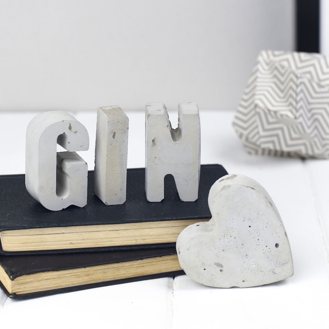 Small Plain Concrete Letters Decorative Letters - Etsy