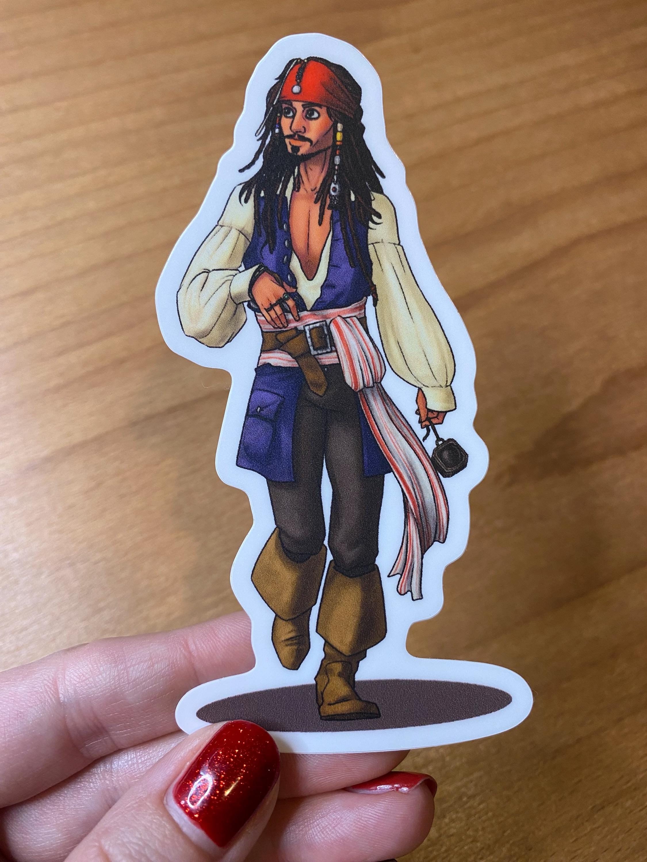 Captain Jack Sparrow Vinyl Sticker, Waterproof, Pirates of the ...